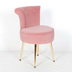 Velvet Pink Dressing Room Chair with Gold Legs