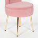 Velvet Pink Dressing Room Chair with Gold Legs
