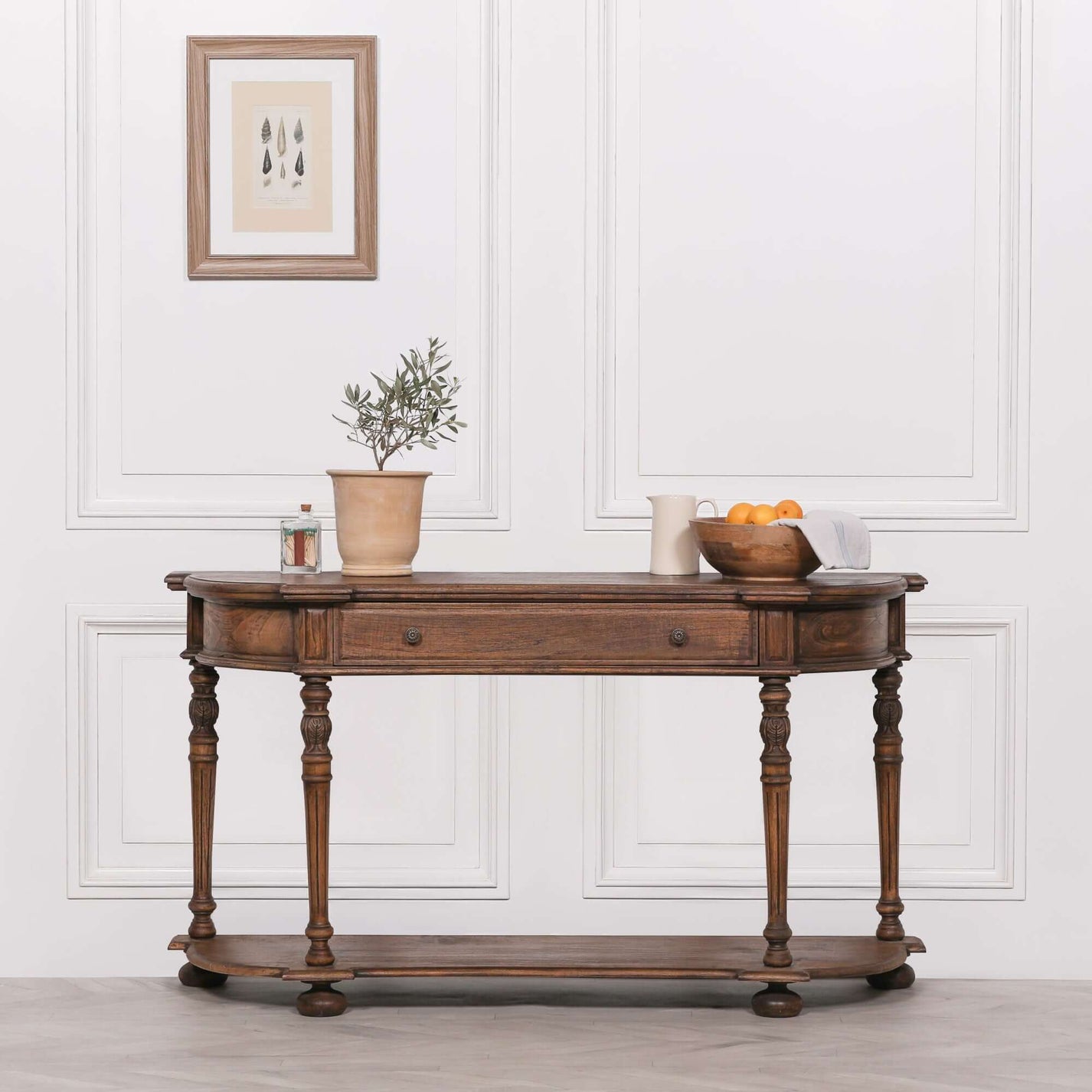 White Cedar Wood Console Table 151cm Rustic Style