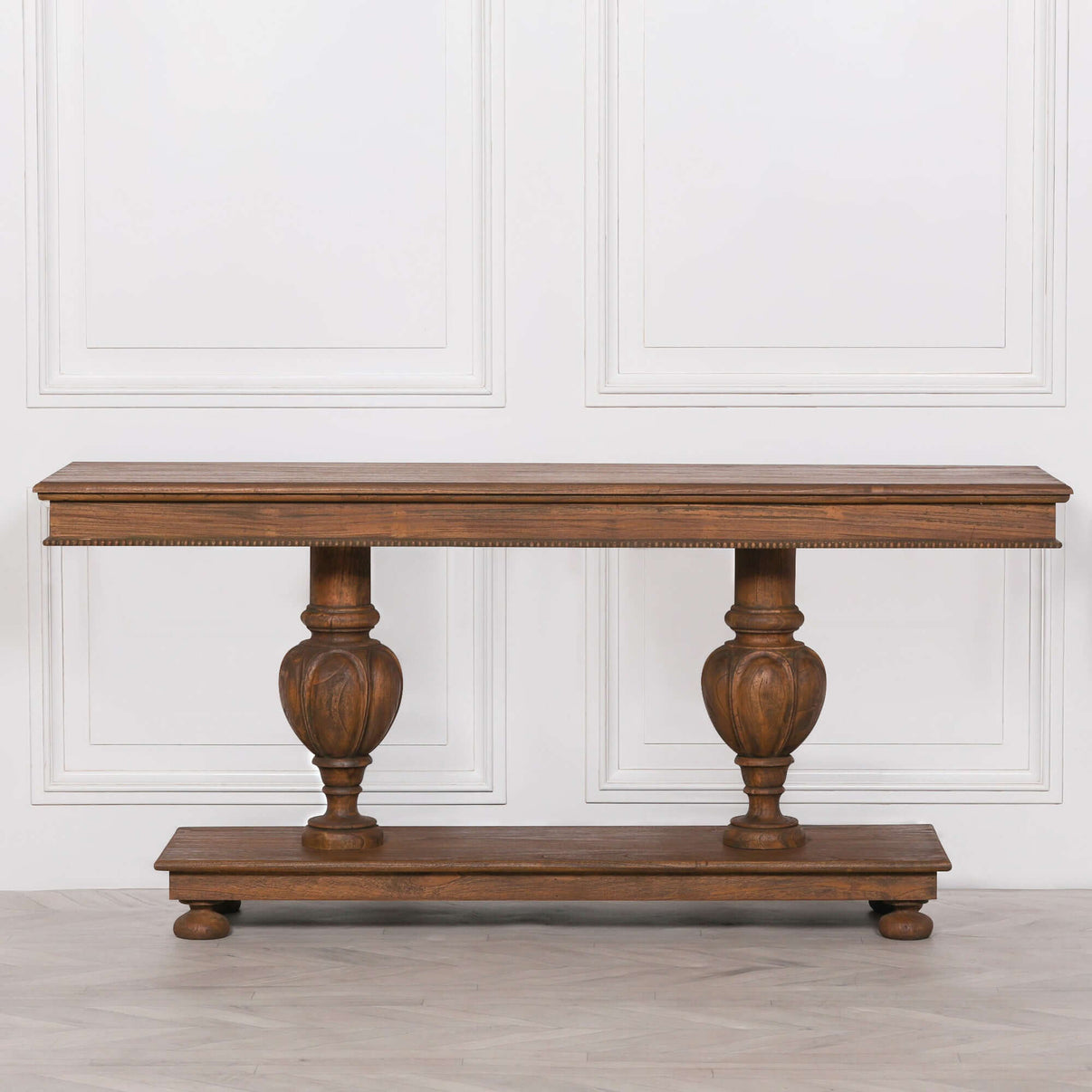 Wooden Console Table 180cm Rustic Detailed Style