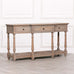 Wooden Breakfront Console Table With Storage Rustic Style