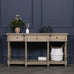 Wooden Breakfront Console Table With Storage Rustic Style