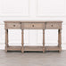 Wooden Breakfront Console Table With Storage Rustic Style